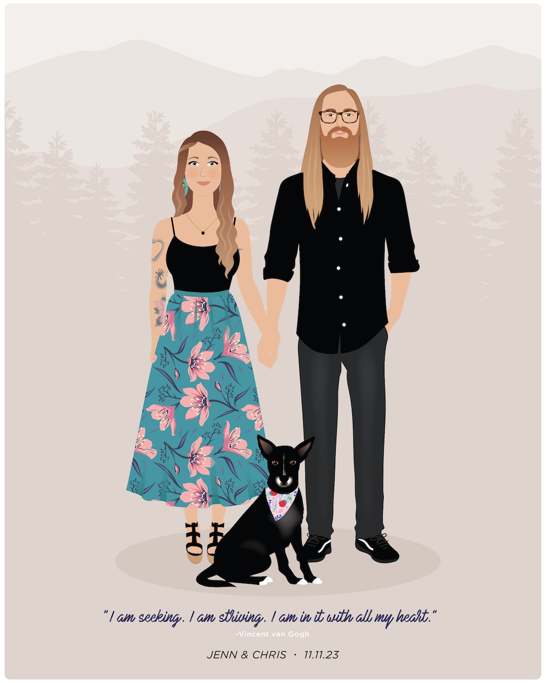 Custom Portrait, Additional Person - Etsy