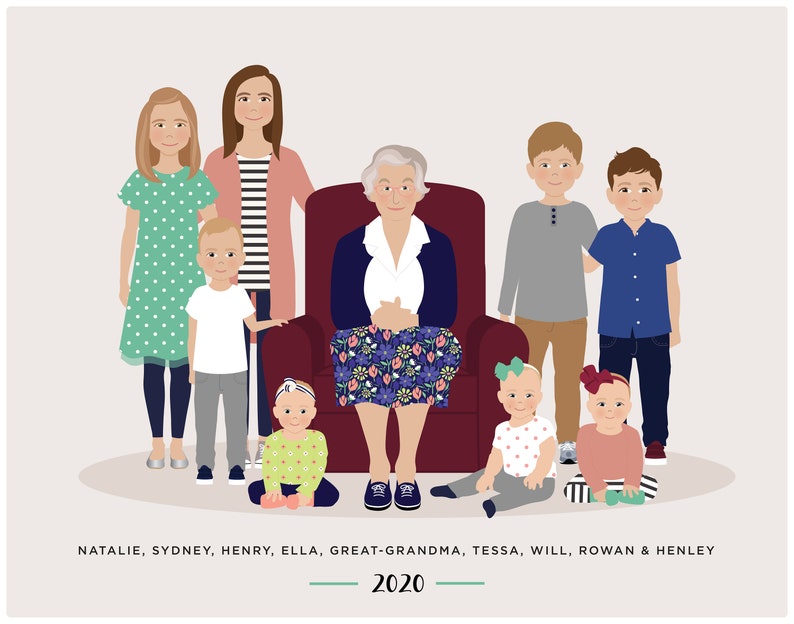 Custom Family Illustration Add on Person - Etsy
