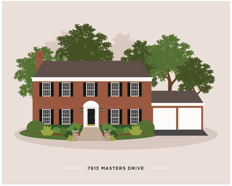 Home illustration /house drawing | Etsy