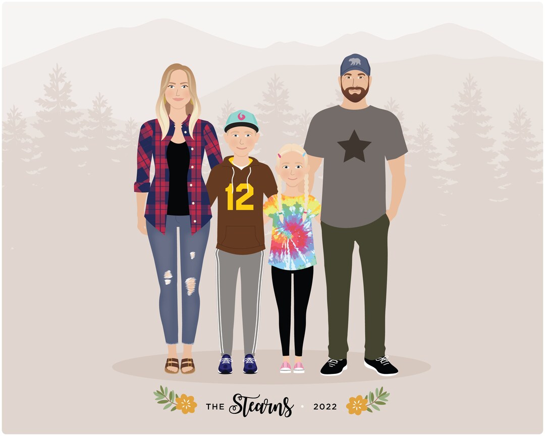 Custom Portrait, Family Drawing, Add on Person - Etsy