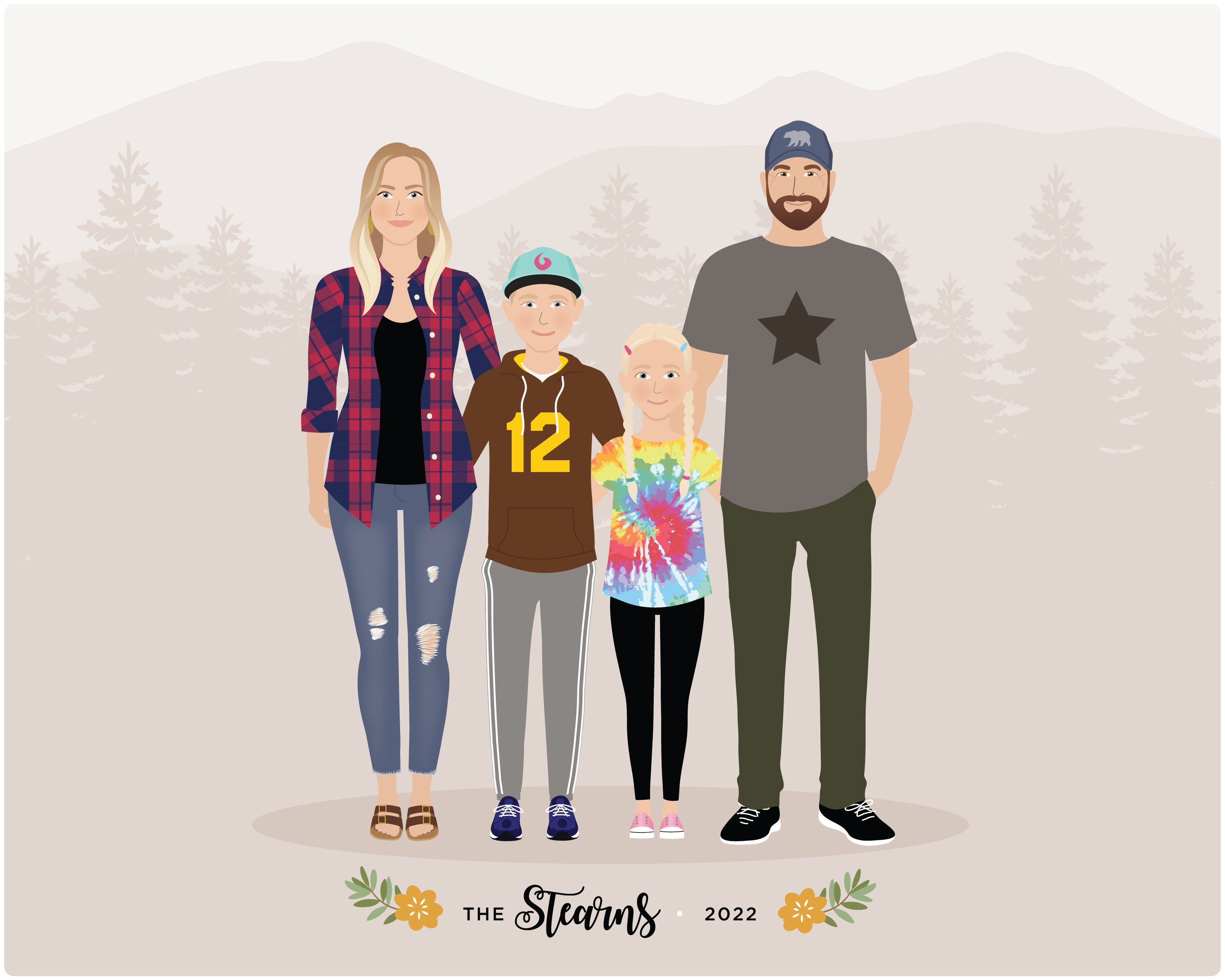 Custom Portrait, Family Drawing, Add on Person - Etsy