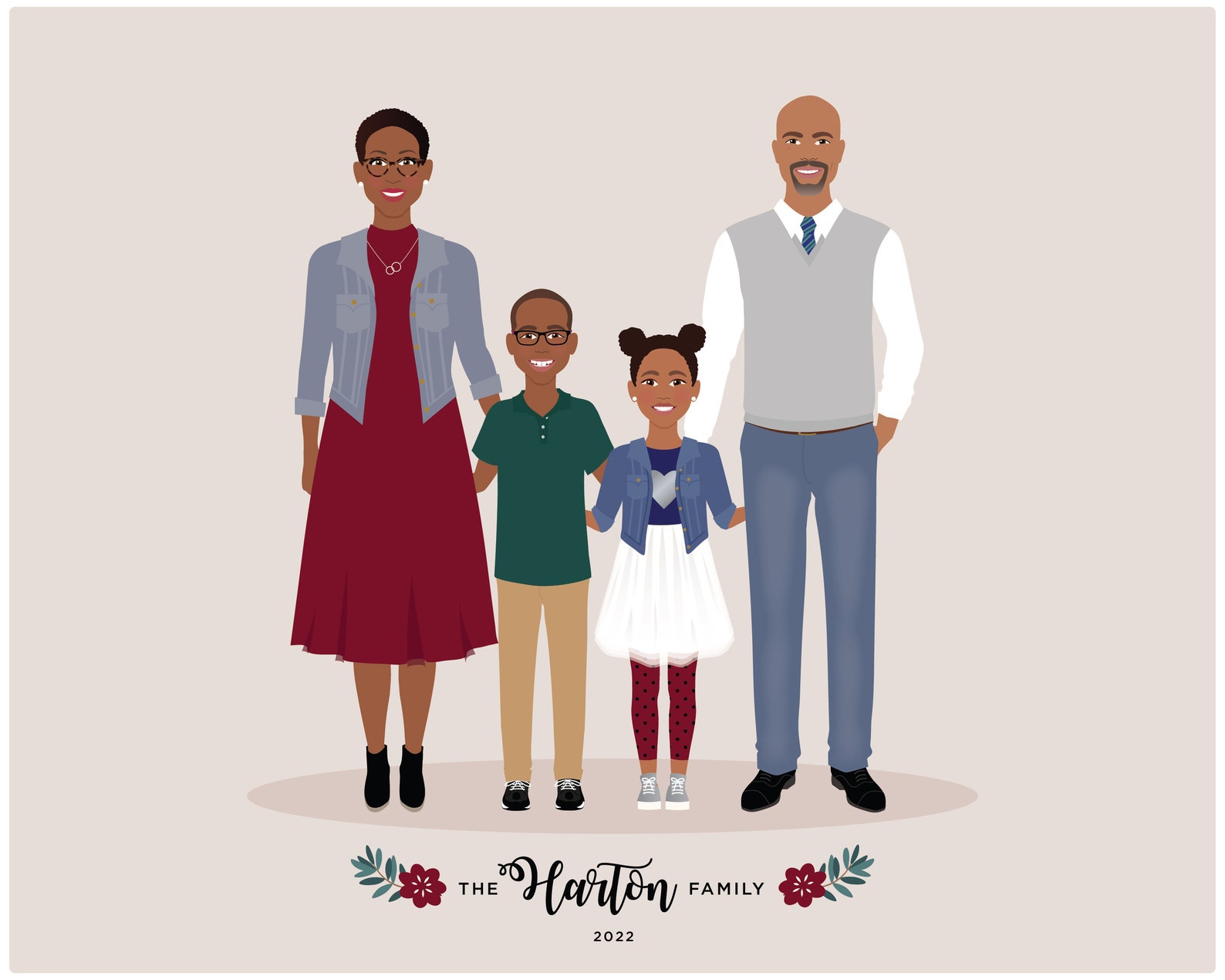 Custom Portrait, Family Drawing, Add on Person - Etsy