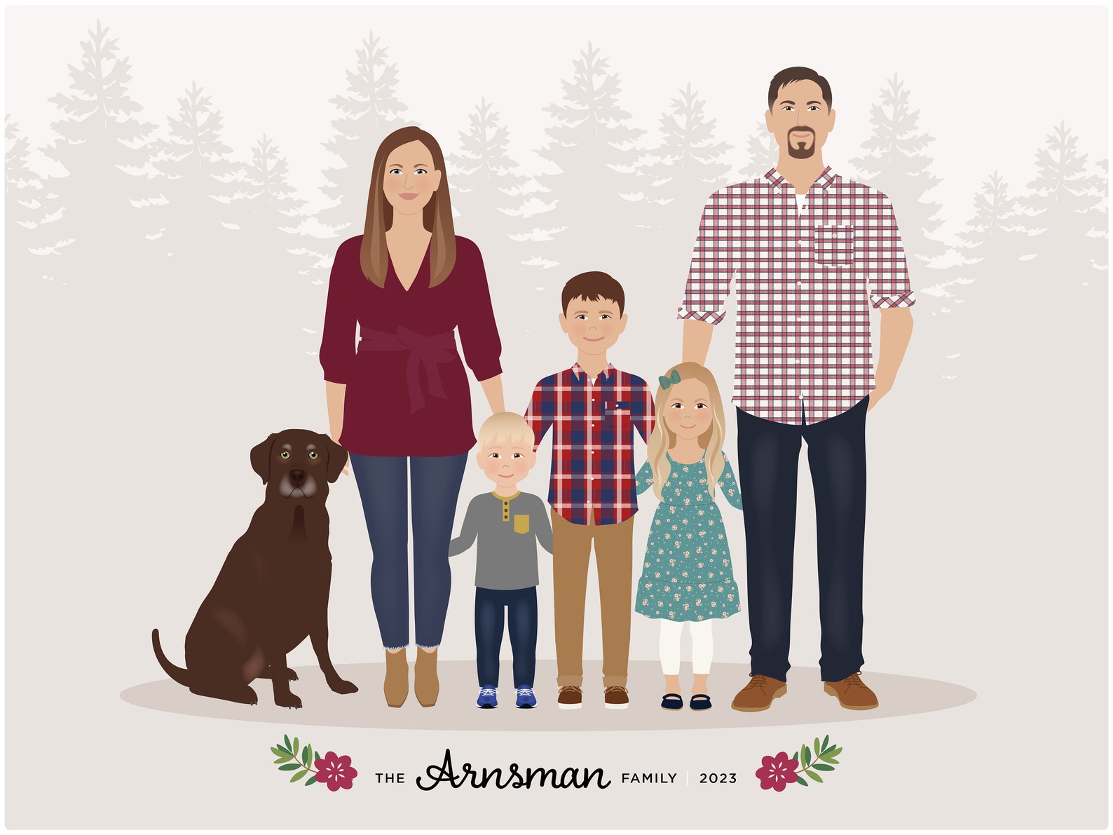 Custom Family Portrait, Personalized Family Illustration - Etsy