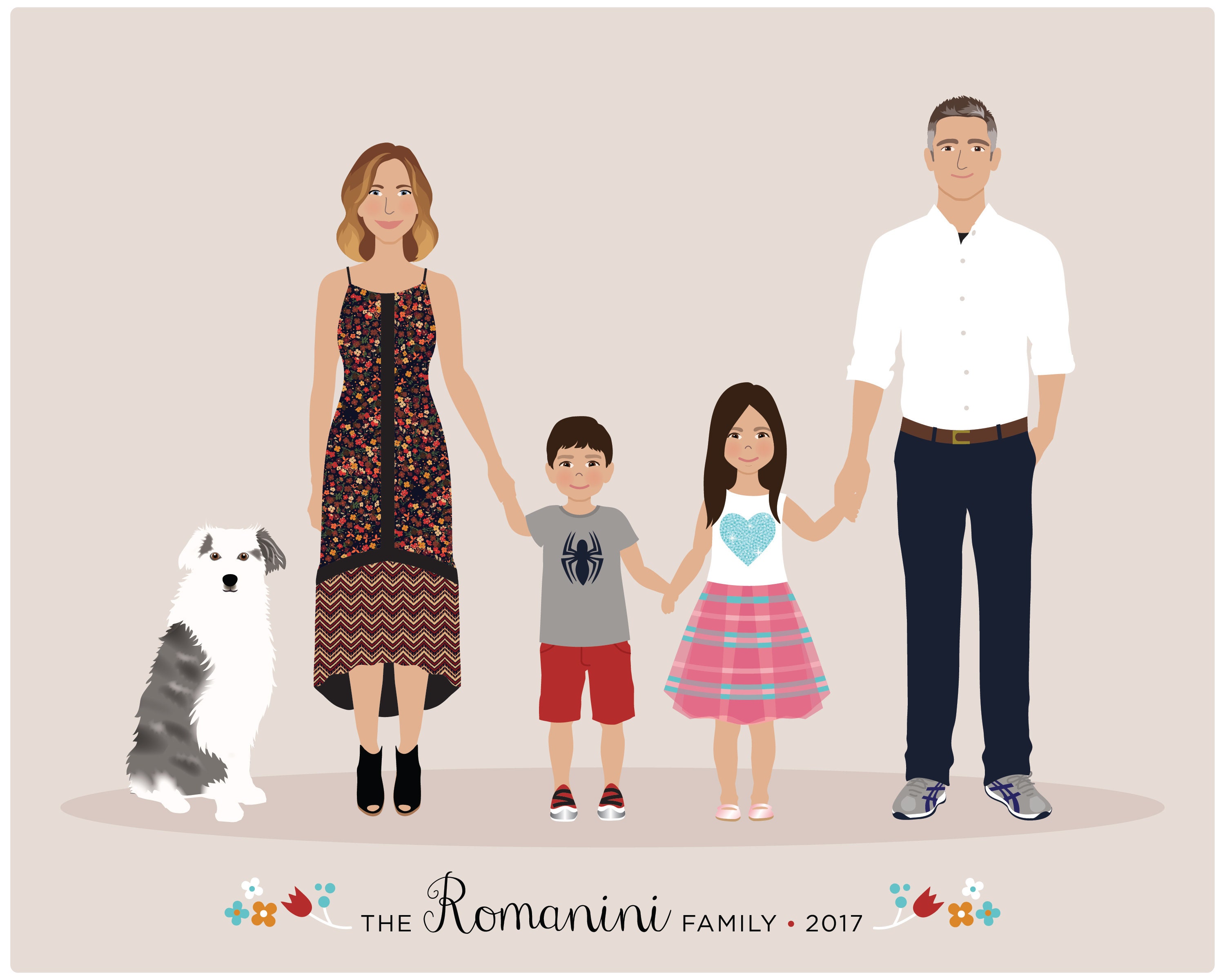 Custom Family Portrait personalized family illustration | Etsy