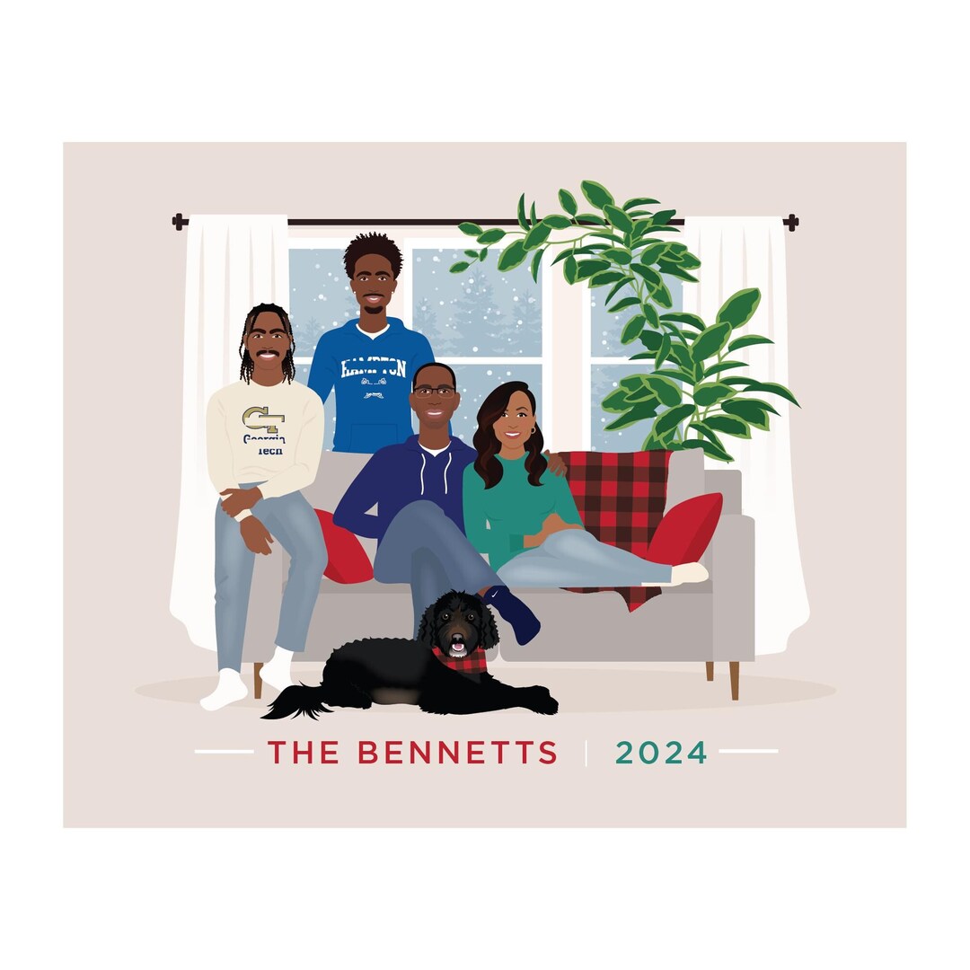 Personalized Family Illustration, Custom Portrait From Photos, People ...