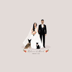 Portrait Guest Book Alternative Canvas • Custom Wedding Cartoon With ...