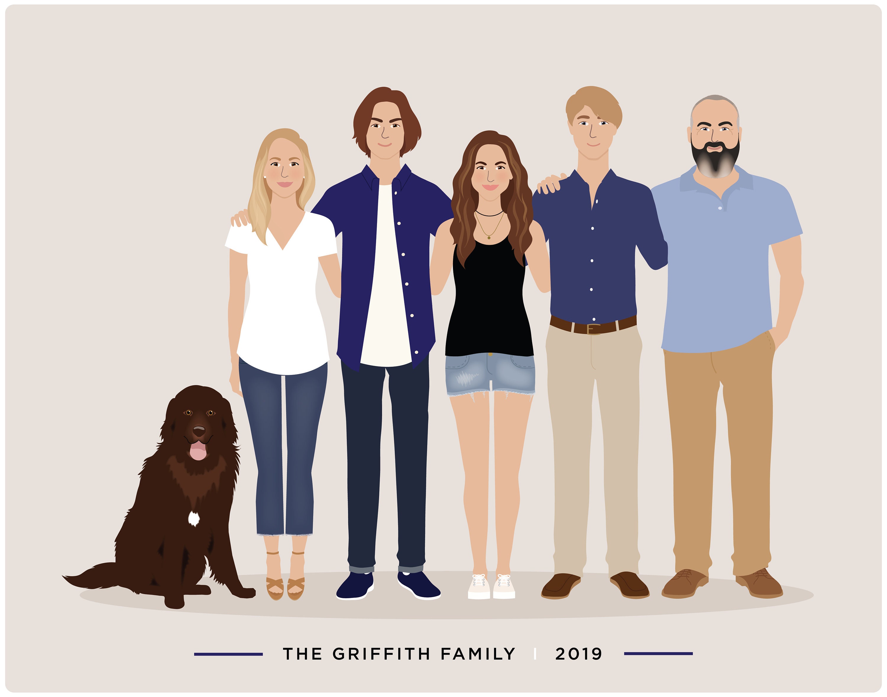 Custom family Portrait drawing | Etsy