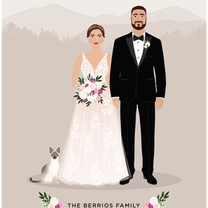 Wedding Portrait Couple Drawing Paper Anniversary Gift - Etsy