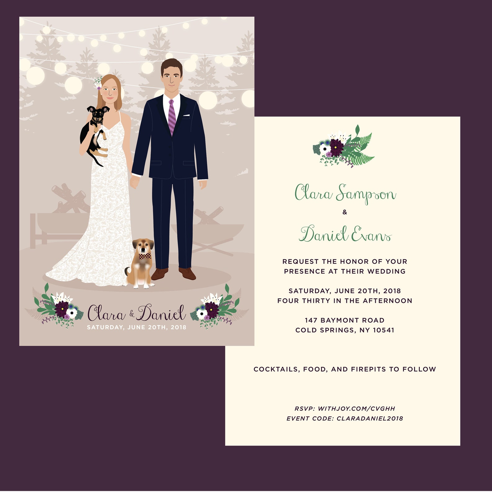 Custom Couple Portrait Wedding Invitation - Etsy