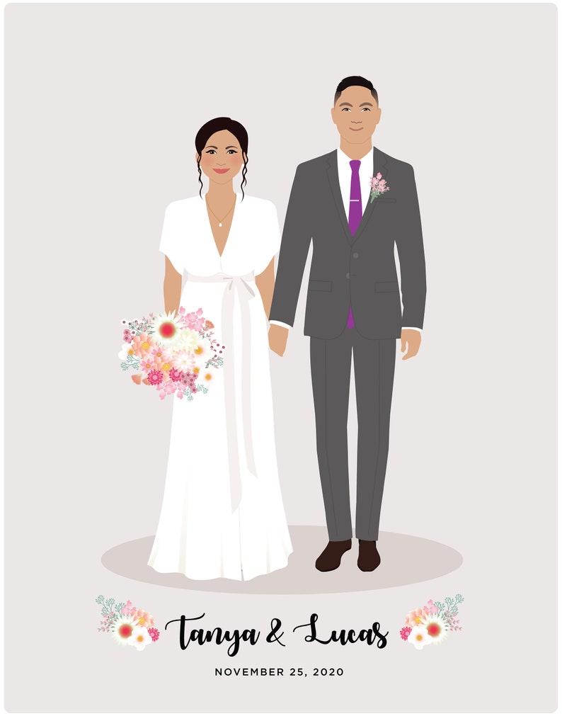 Wedding Portrait Paper Anniversary Couple Gift - Etsy