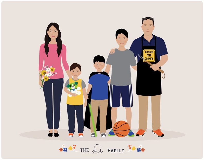 Family Portrait Add on Person - Etsy