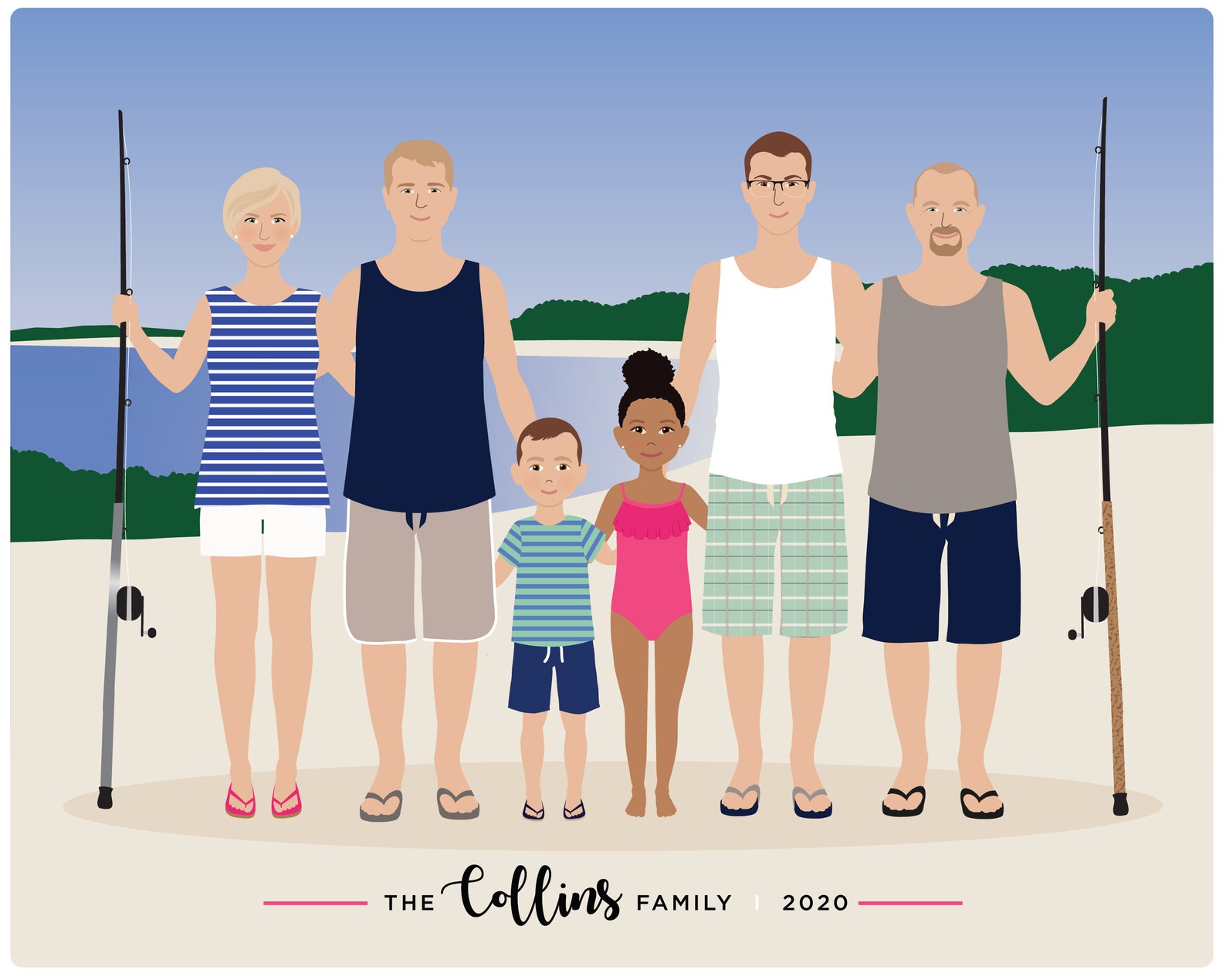 Custom Family Portrait Add Person - Etsy