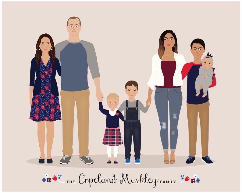 Custom Family Portrait Additional Person | Etsy