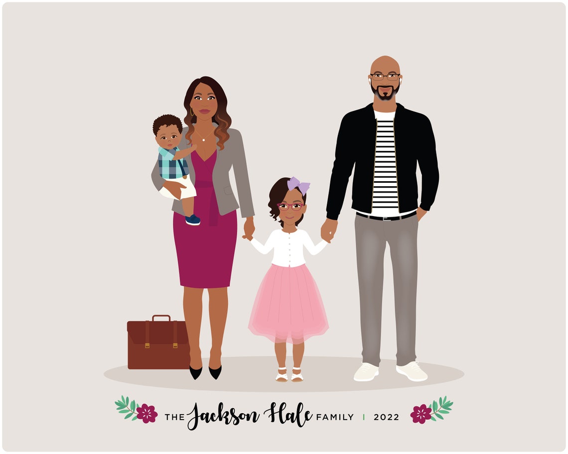 Custom Family Portrait, Handmade Drawing of Family - Etsy