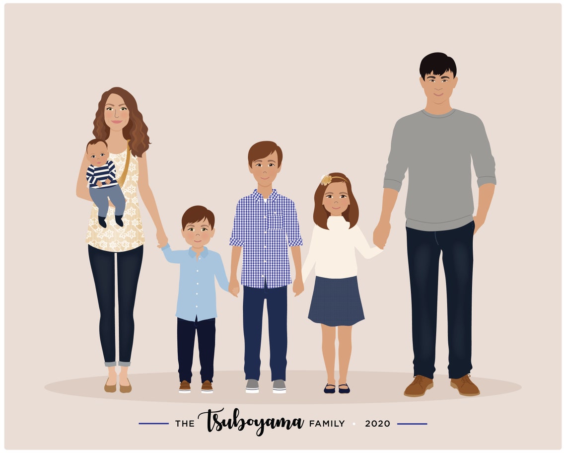 Custom Family Portrait Add Person - Etsy