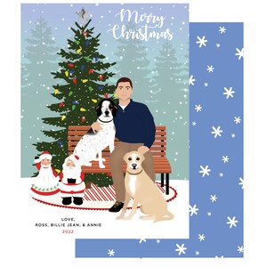 Custom Portrait Christmas Card, Family Portrait Illustration, Custom ...