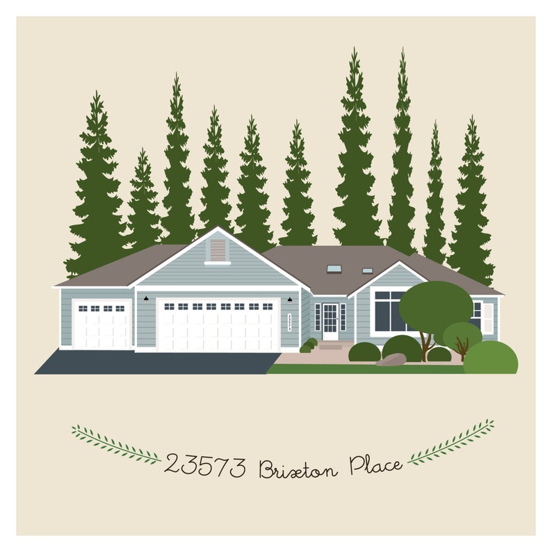 Custom House Portrait / New Home Portrait / Housewarming Gift - Etsy