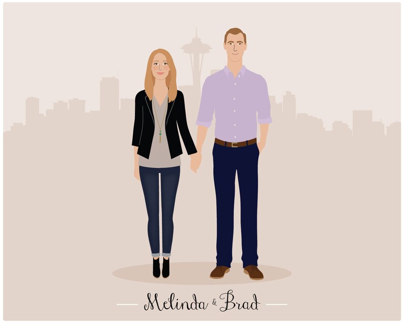 Custom Couple Portrait | Etsy