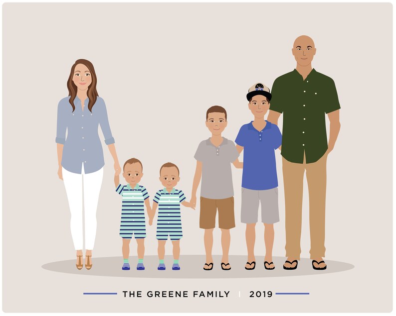 Custom Family Portrait Add Person - Etsy