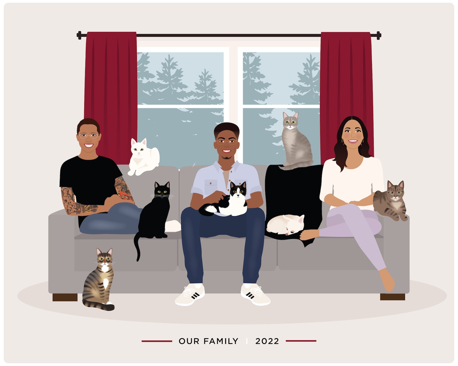 Custom Portrait, Family Drawing, Add on Person - Etsy