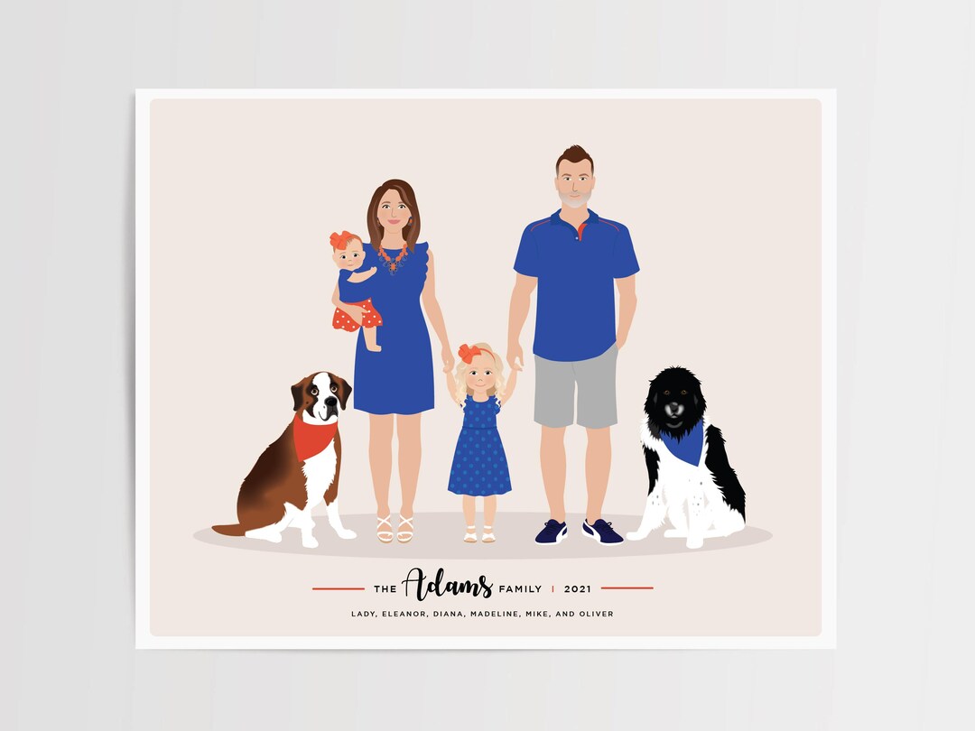 Custom Family Illustration, Add on Person - Etsy