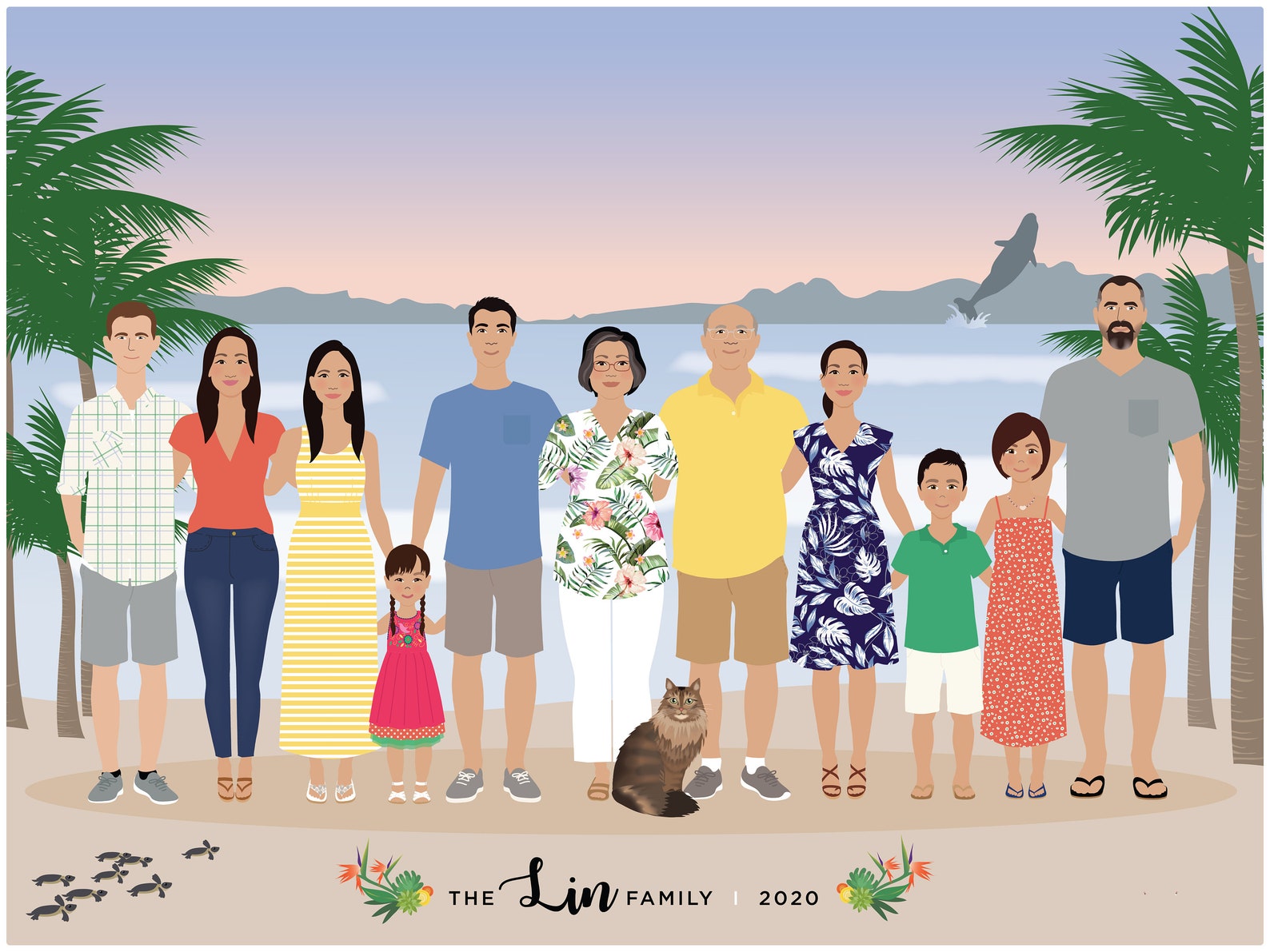 Custom Family Illustration Add on Person - Etsy
