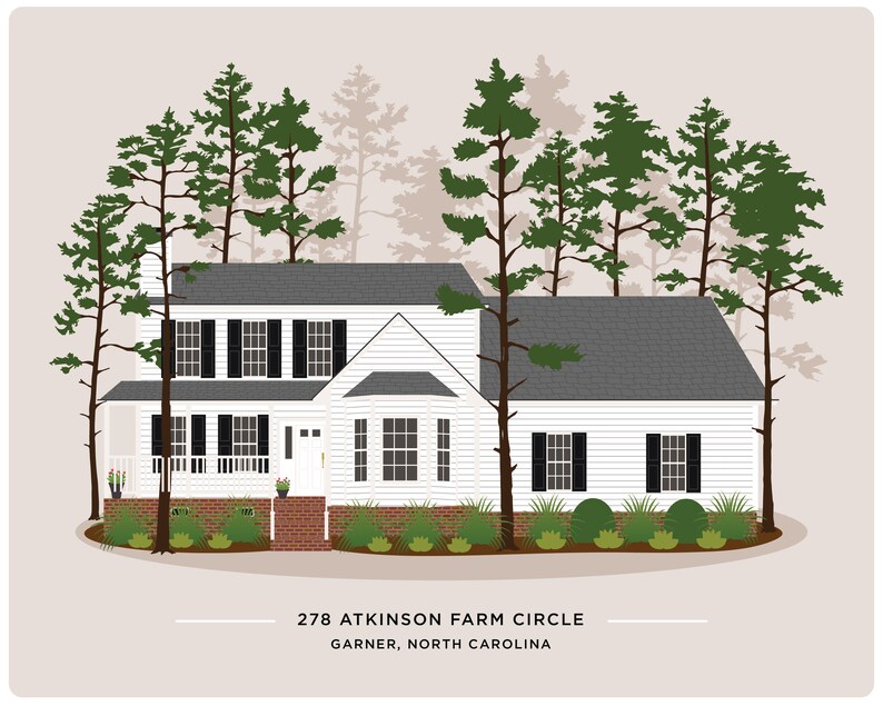 Custom House Portrait Housewarming Gift New Home Drawing - Etsy