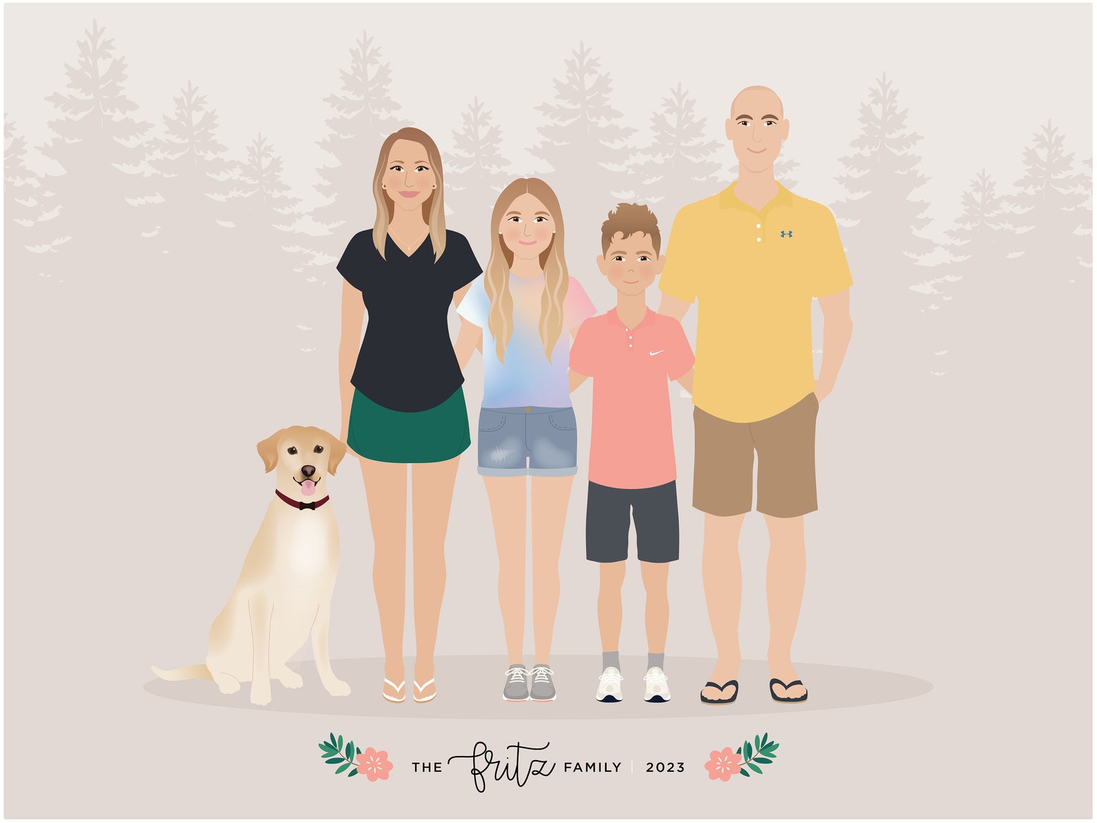 Family Portrait Illustration, Custom People Drawing - Etsy