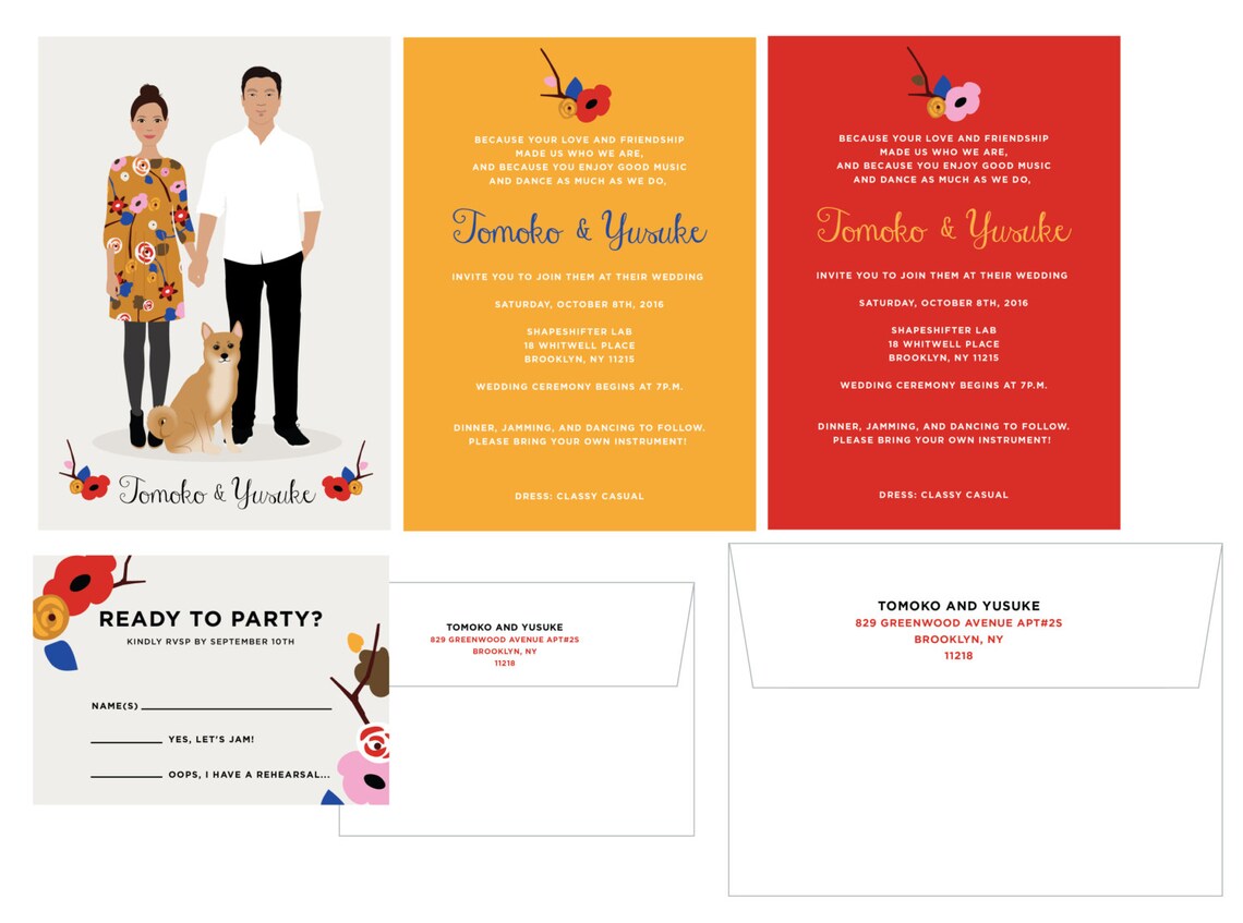 Custom Portrait Wedding Invitation - Etsy