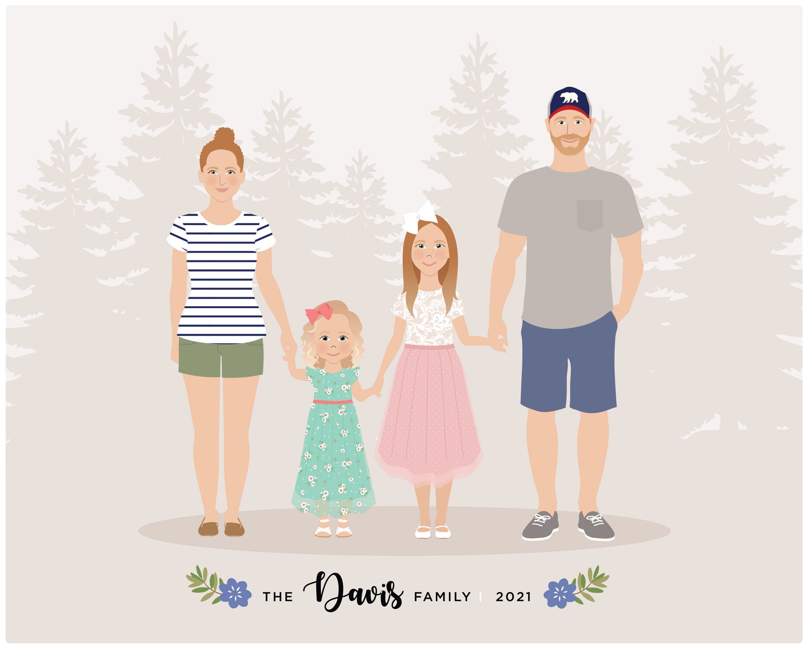 Custom Family Portrait Personalized Family Picture Picture | Etsy