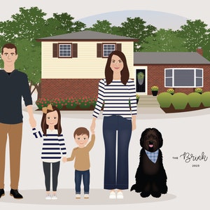 Custom Family Portrait, Personalized Family Picture, Picture From Photo ...
