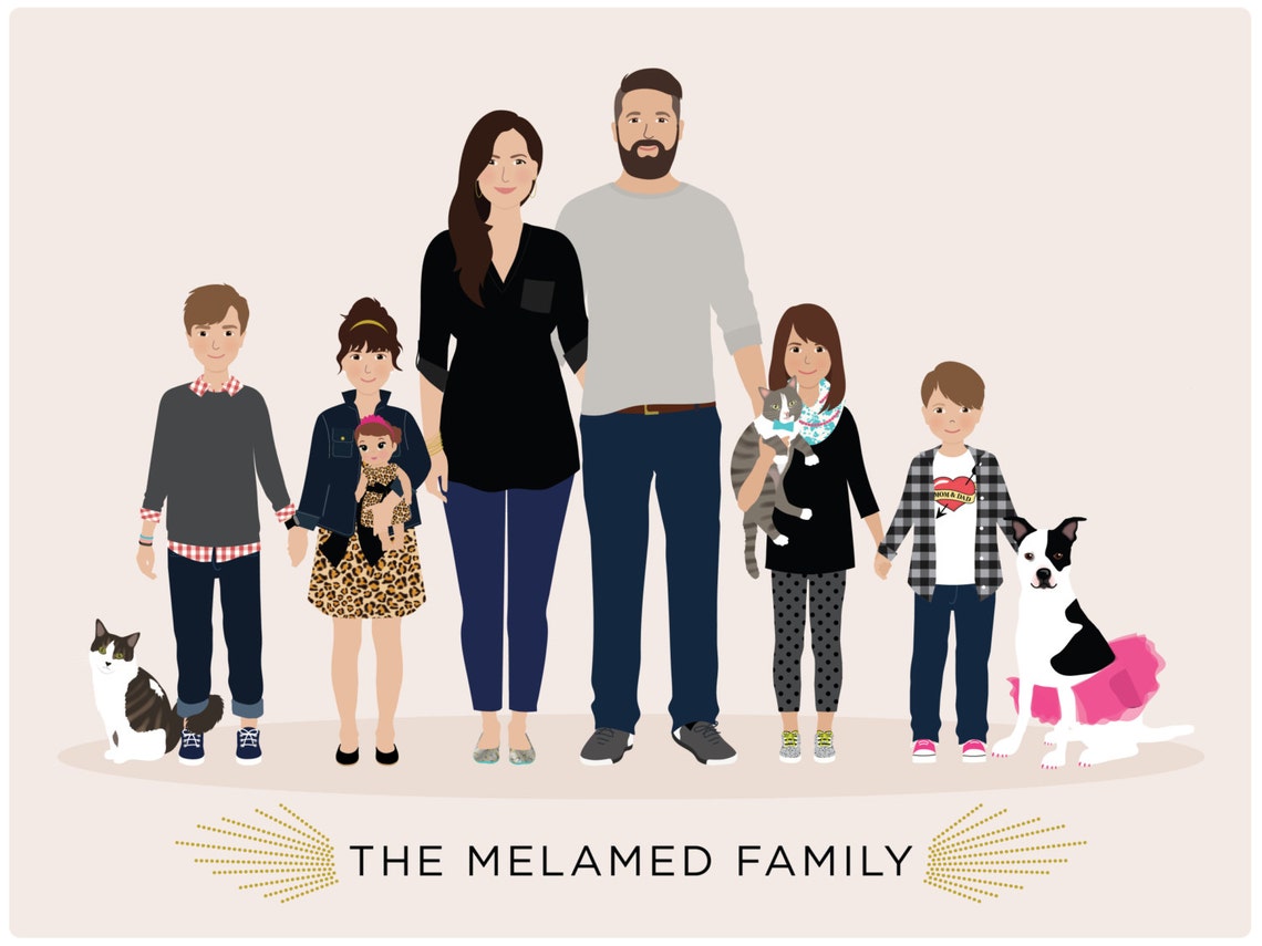 Custom Family Illustration Add on Person - Etsy