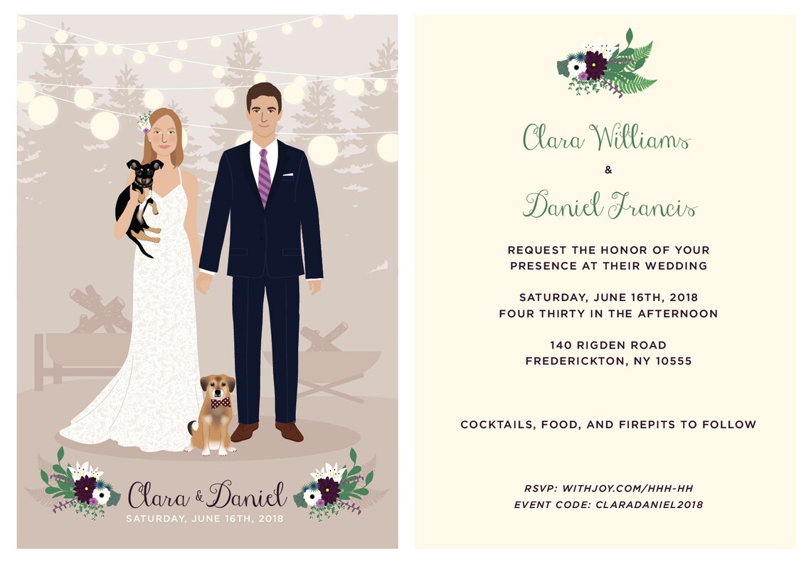 Custom Portrait Wedding Invitation / Personalized Wedding | Etsy