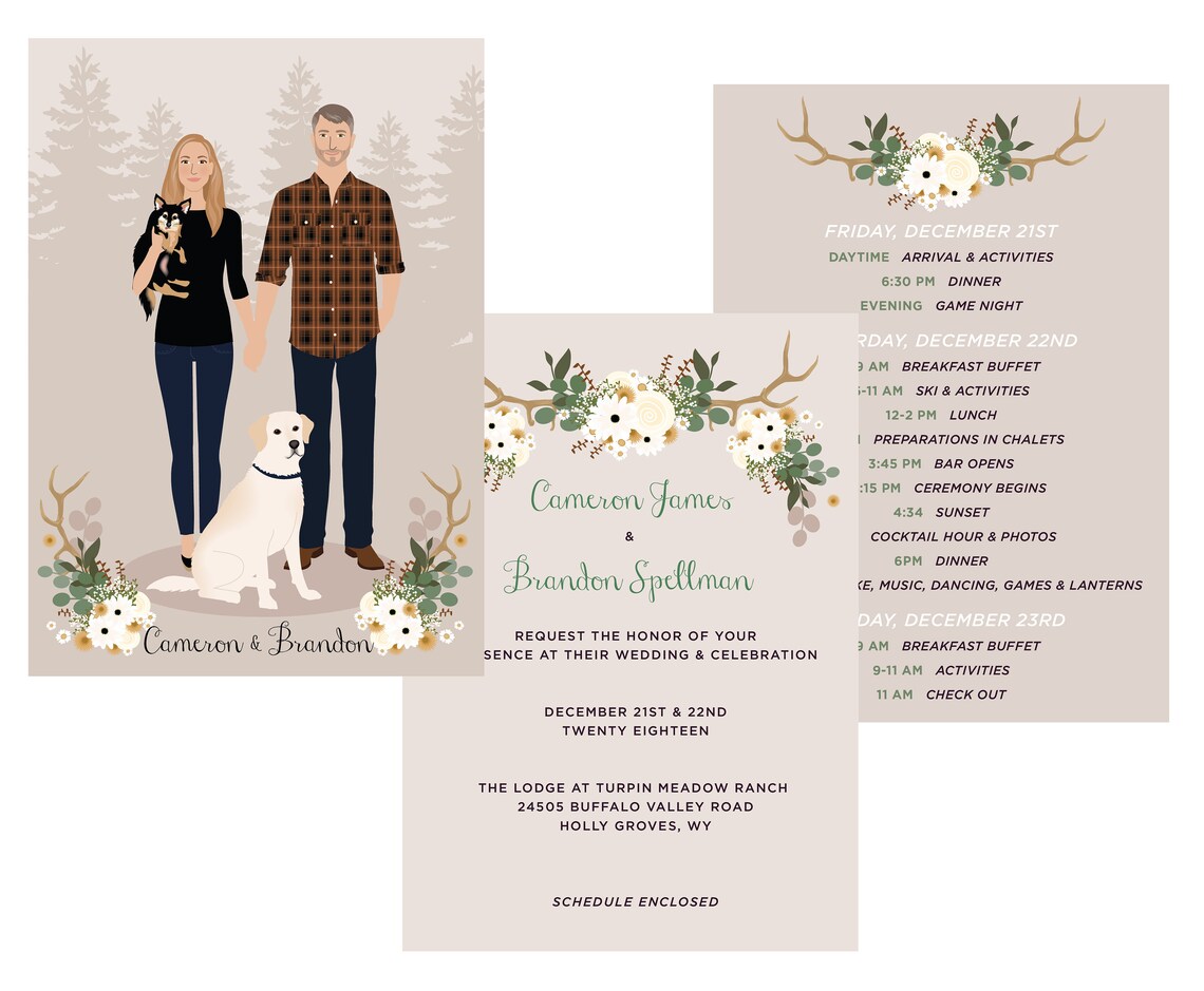 Custom Portrait Wedding Invitation - Etsy