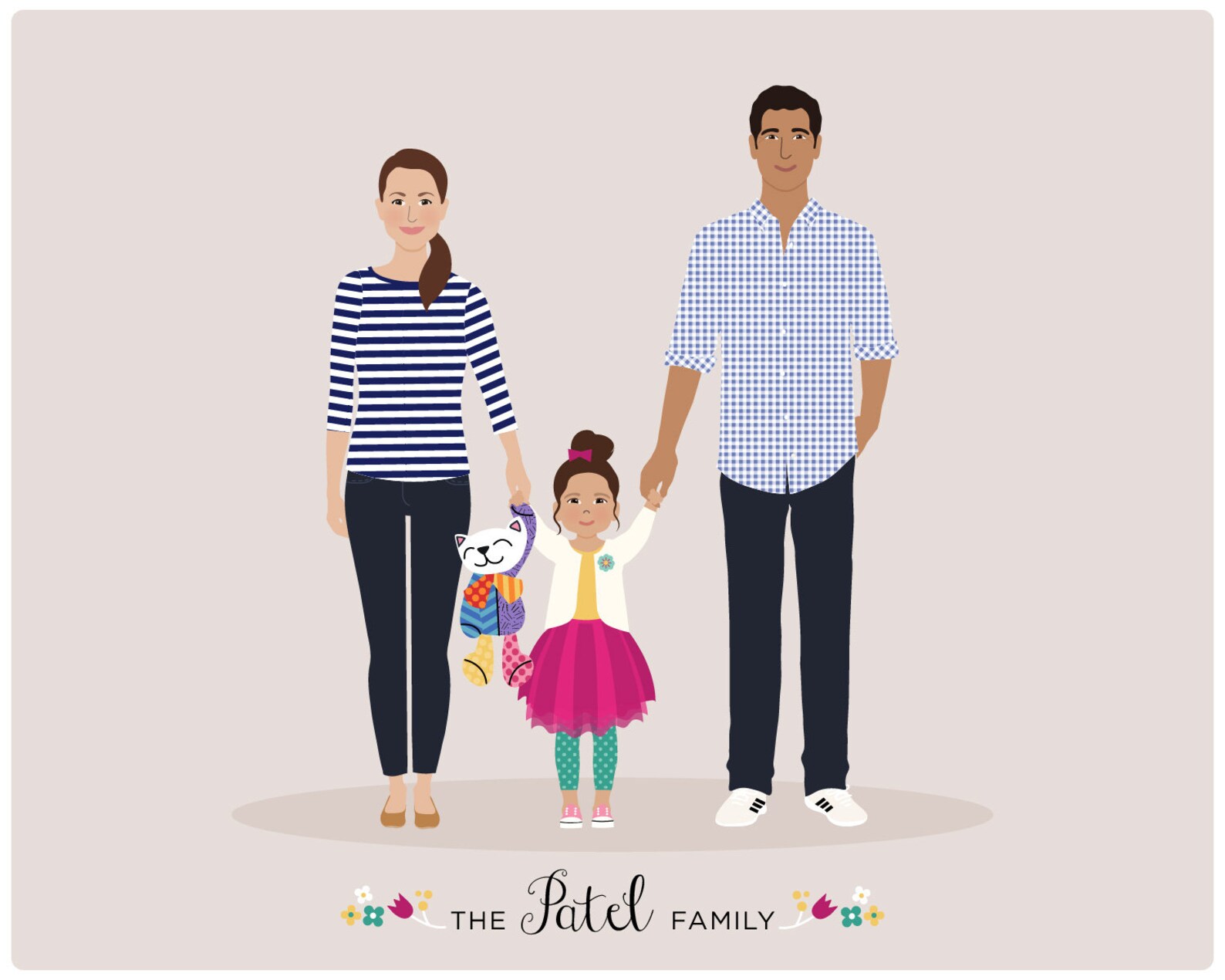 Custom Family Portrait Personalized Family Illustration - Etsy