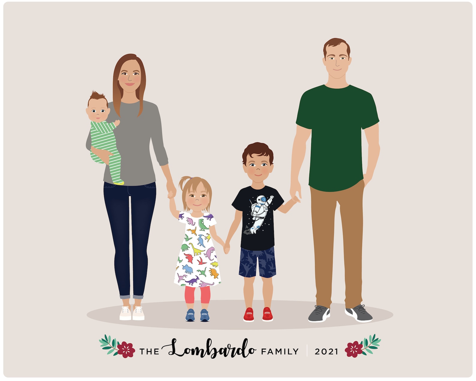 Custom Family Portrait Personalized Family Illustration - Etsy