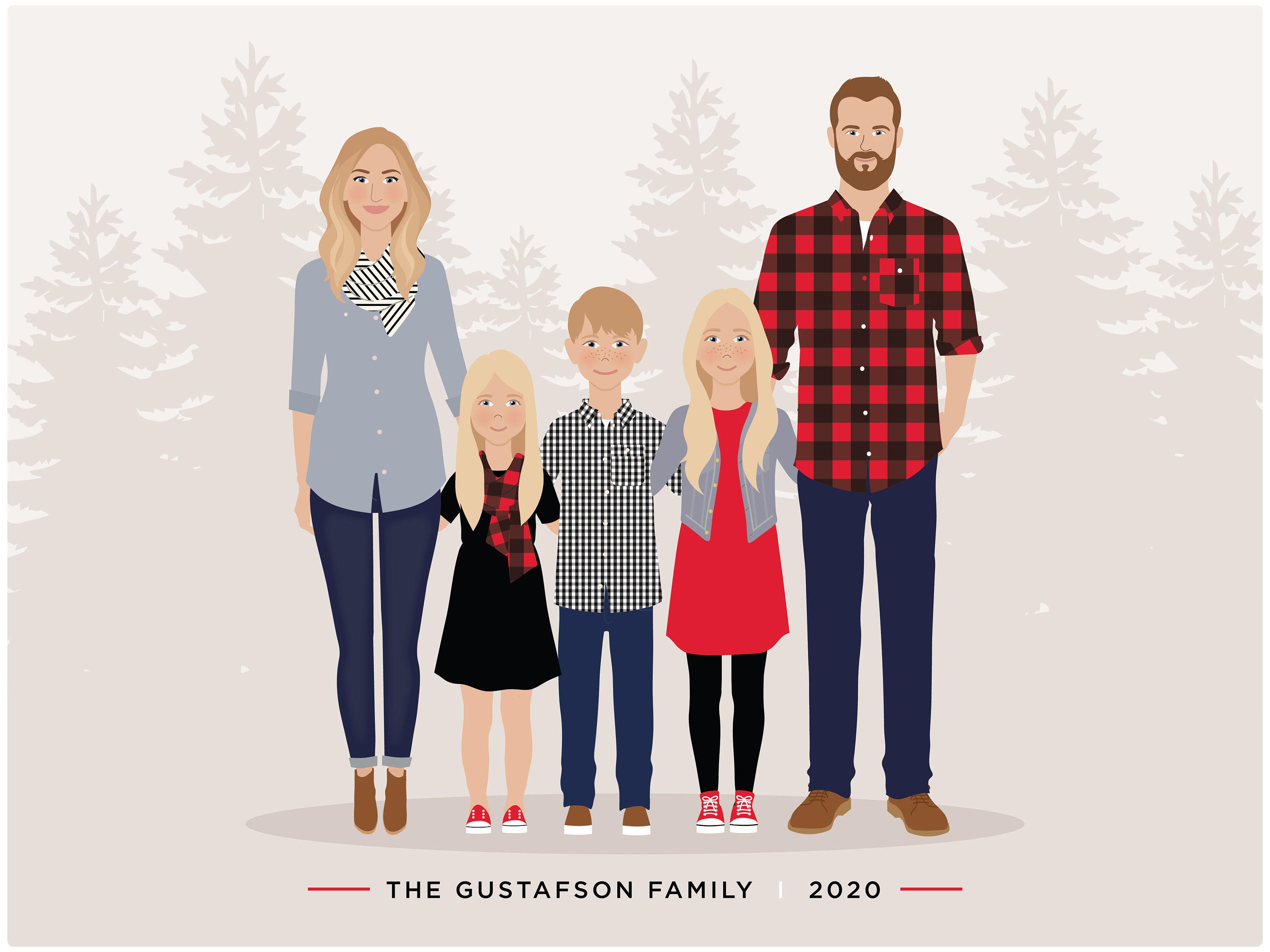 Art & Collectibles Digital Custom Family Portraits Drawing ...