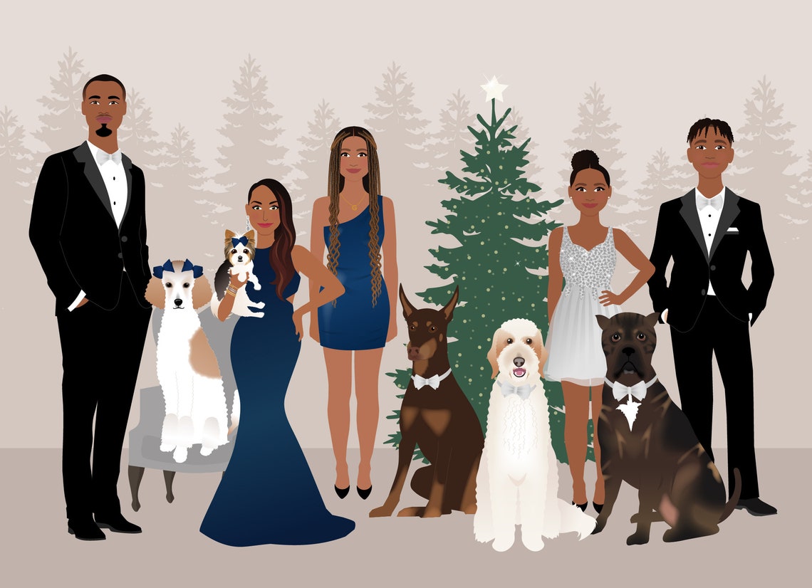 Custom Portrait, family portrait illustration - Etsy Italia