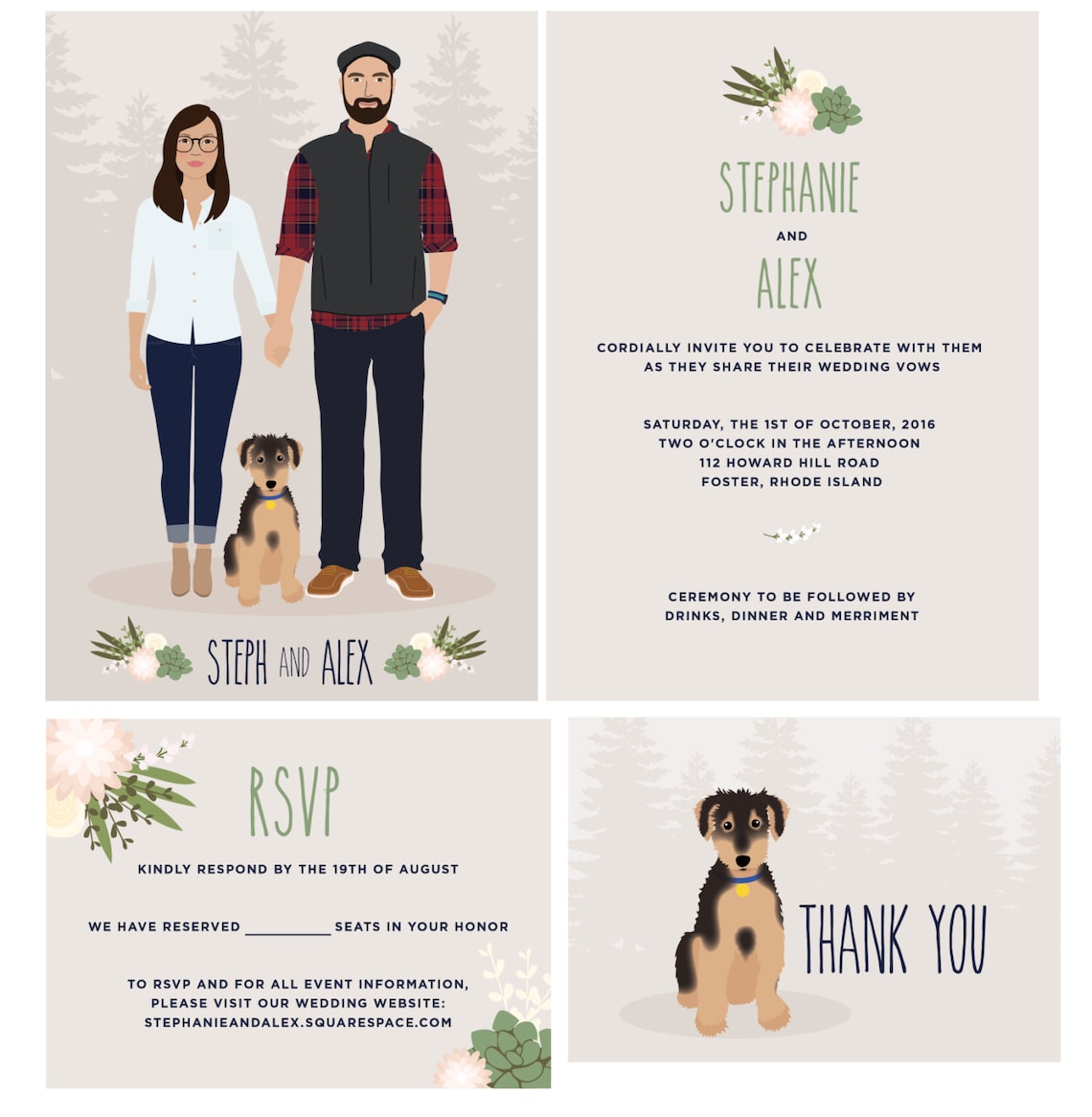 Custom Portrait Wedding Invitation - Etsy