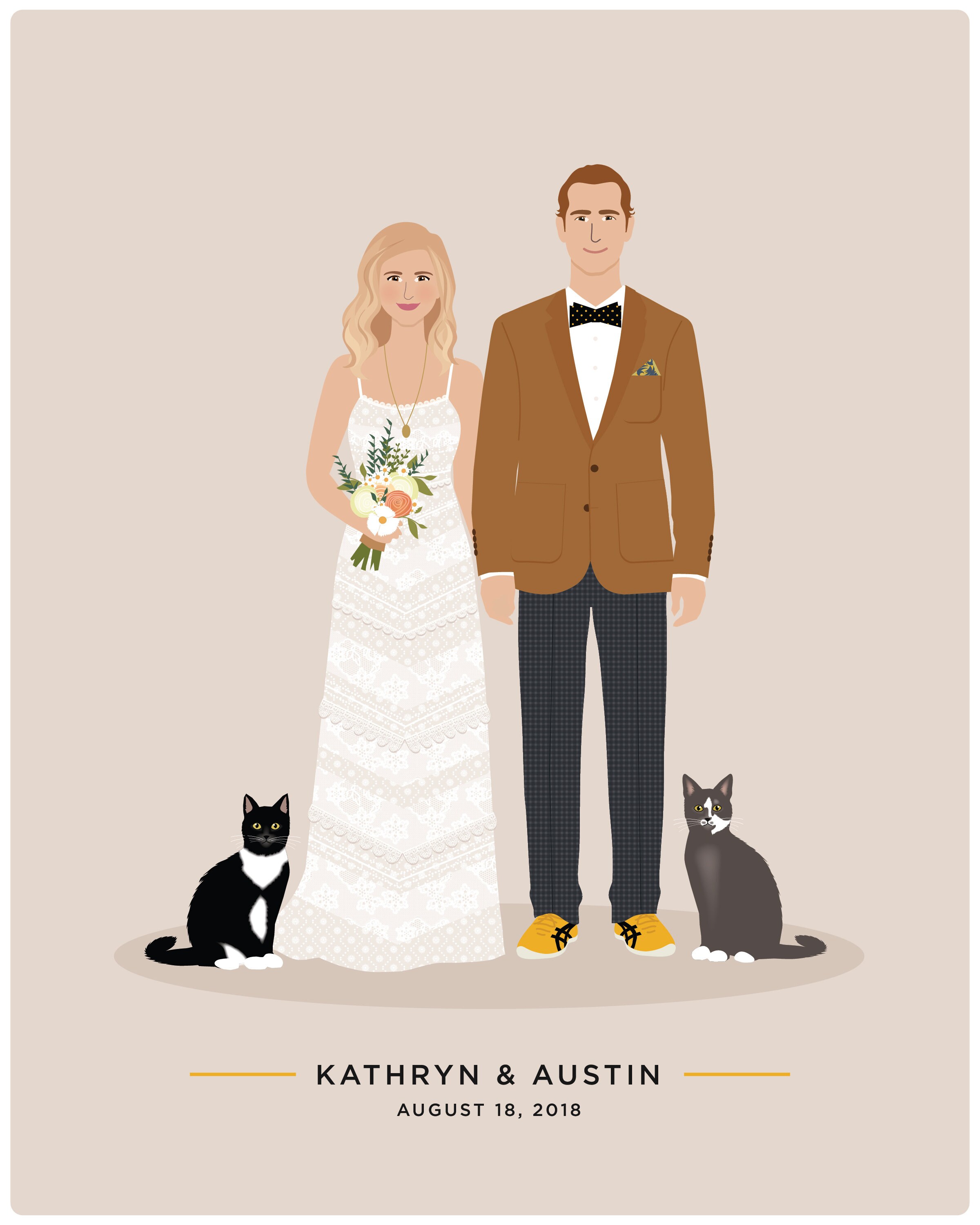 Wedding Portrait Custom Wedding Portrait One Year | Etsy