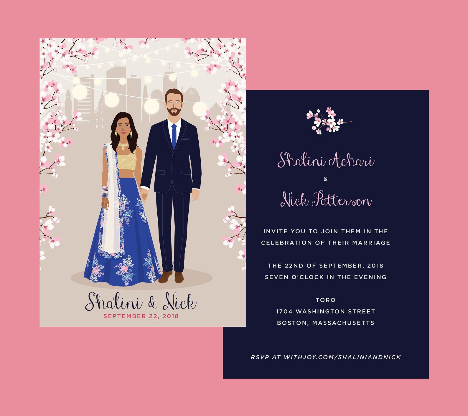 Custom Portrait Wedding Invitation | Etsy