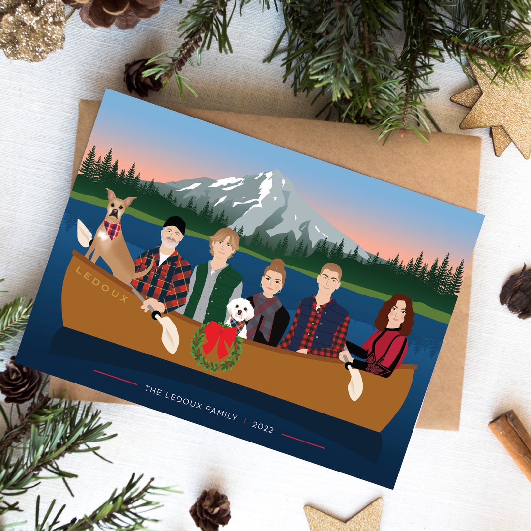 Custom Family Portrait Christmas Card: Personalized Holiday ...