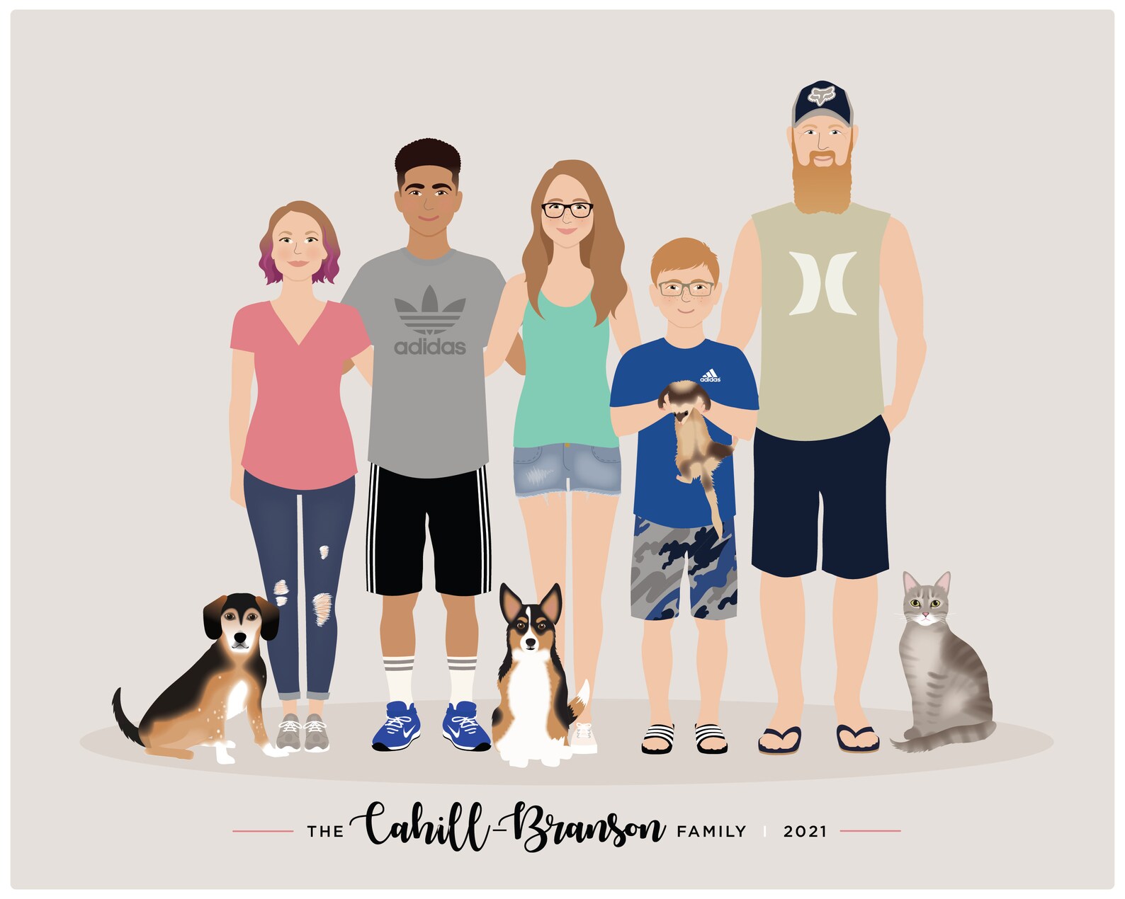 Custom Family Portrait Personalized Family Picture Picture | Etsy