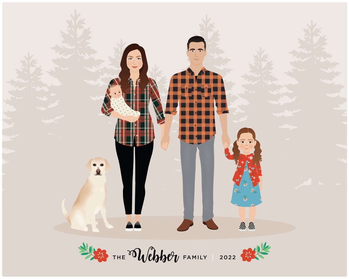Custom Portrait, Family Drawing, Add on Person - Etsy