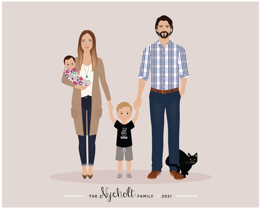 11 X 14 Size Upgrade for Custom Family Portrait - Etsy