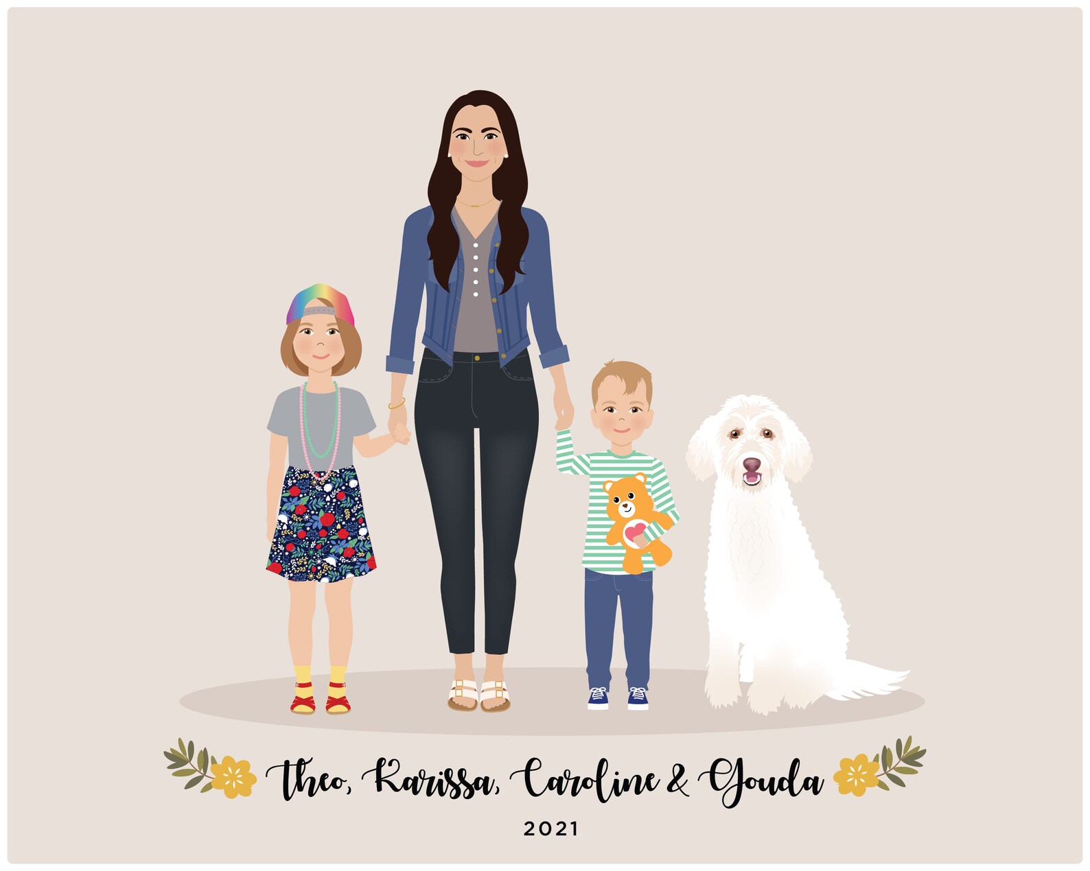 Custom Family Portrait, Handmade Drawing of Family - Etsy