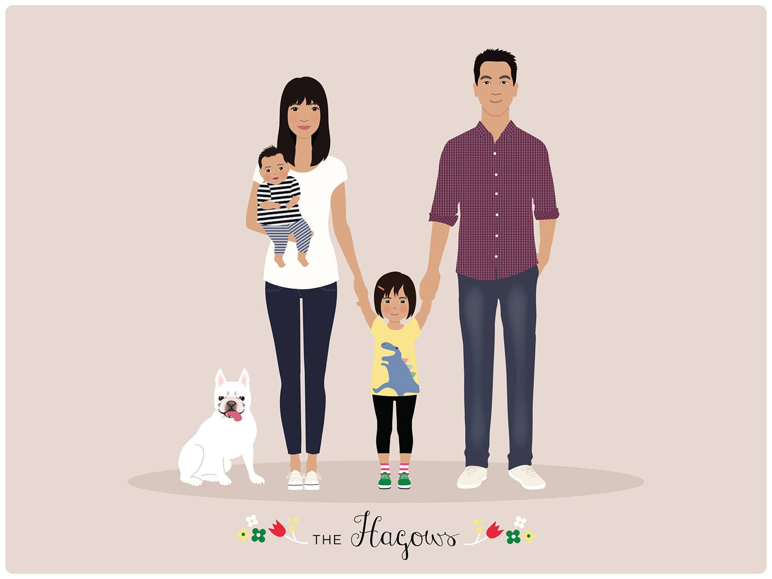 Custom Family Portrait personalized family illustration | Etsy
