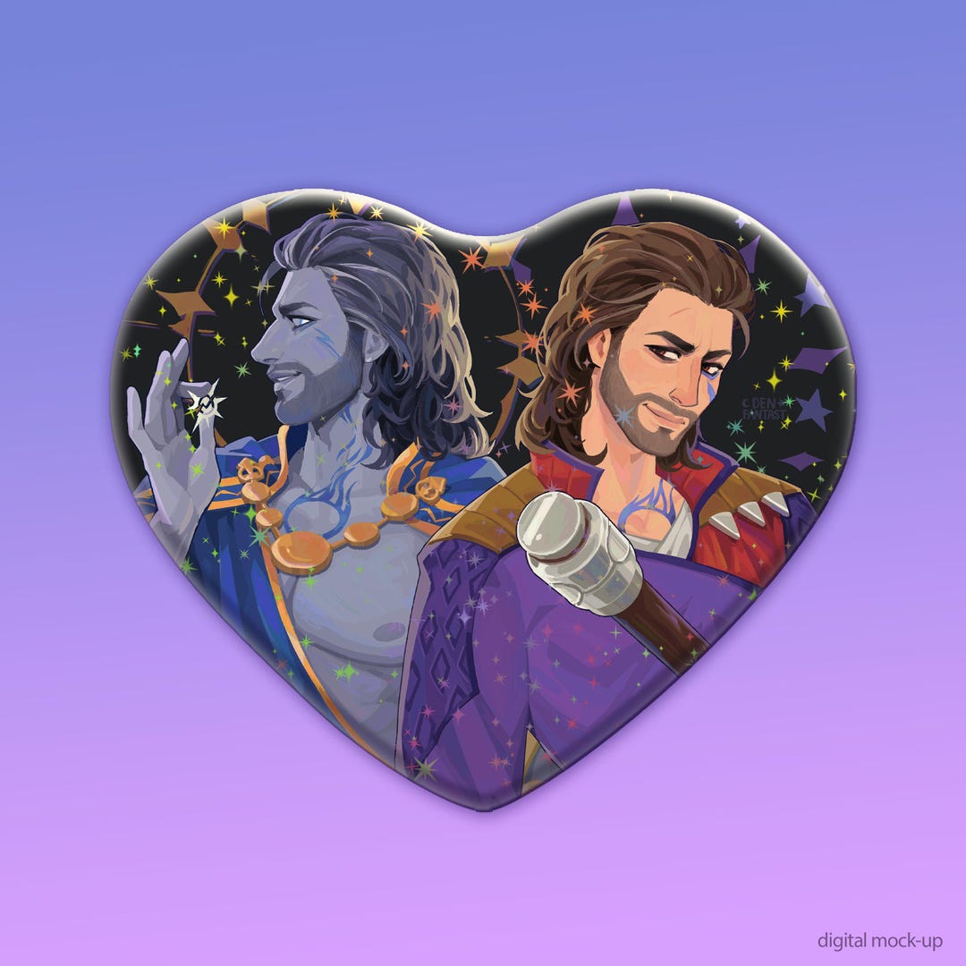 Baldur's Gate 3 Heart-shaped Button Pins - Gale Dekarios - Etsy