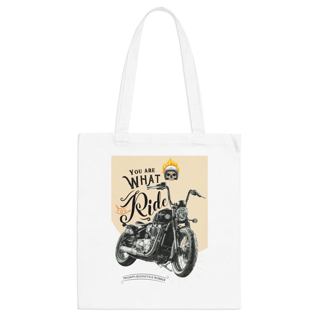Motorcycle Tote Bag - Biker Canvas Bag - Garage Tote, Vintage Biker ...
