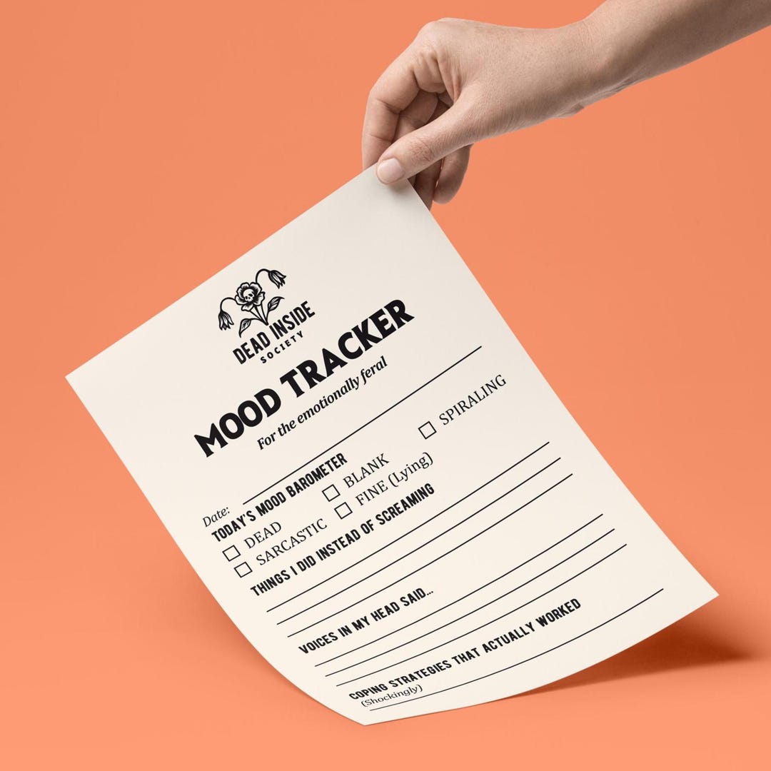 Dark Humor Mood Tracker – Dead Inside Society Mental Health Log (PDF ...